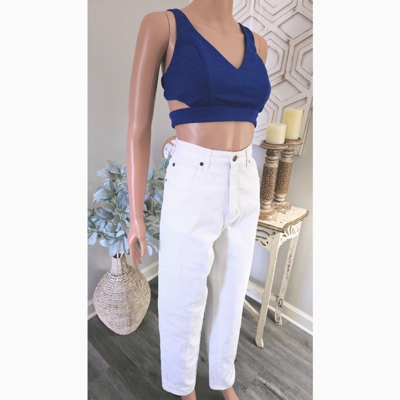 Eddie Bauer | Jeans | Vintage Eddie Bauer White Tapered Leg High Waist ...